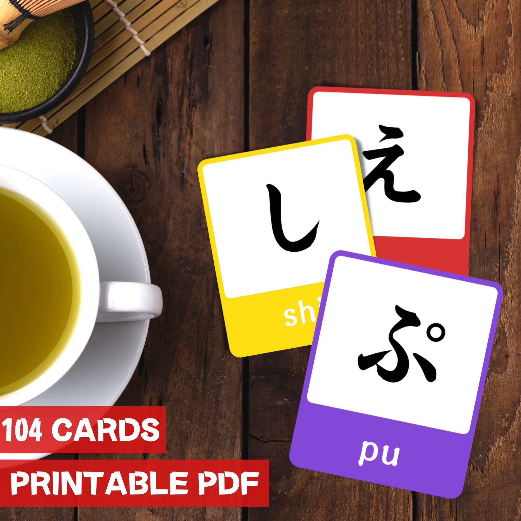 Japanese Hiragana Flashcards Japanese Language Learning | Etsy