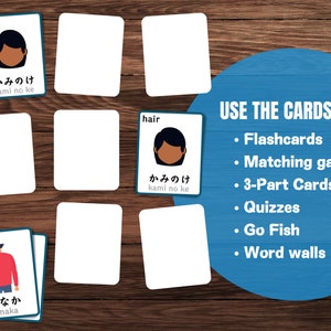 Japanese Flash Card, Learn Japanese, Favorites Bundle, Japan Vocabulary ...