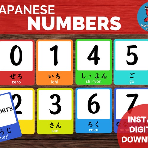 Japanese Kanji Number Flashcards Printable PDF Numbers - Etsy