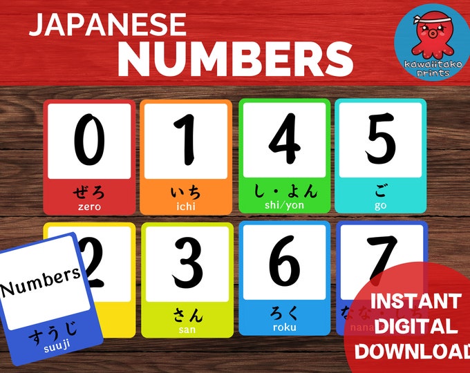 Japanese Color Flashcards, Printable PDF Cards, Instant Download Cards ...