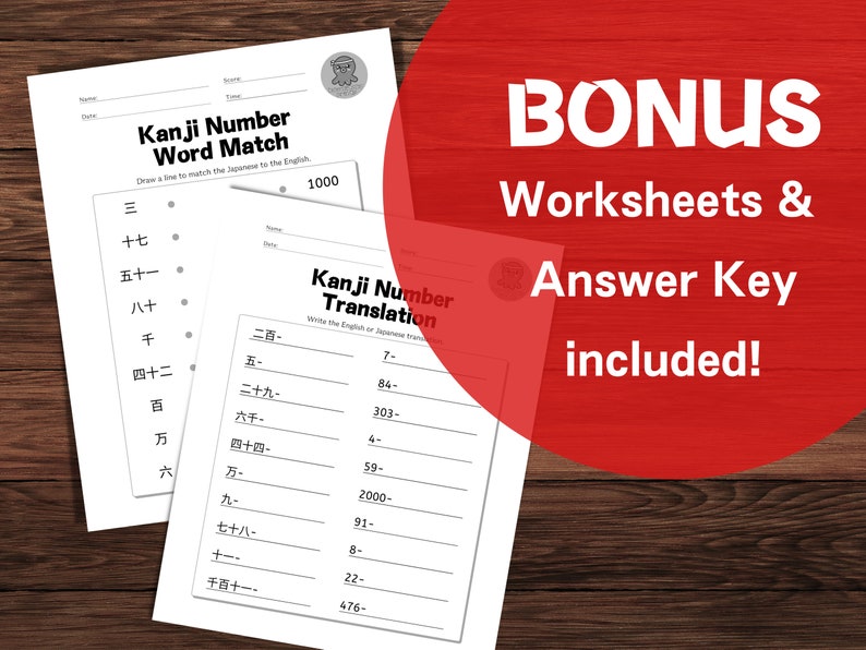 Japanese Kanji Number Flashcards, Printable PDF Numbers, Instant ...