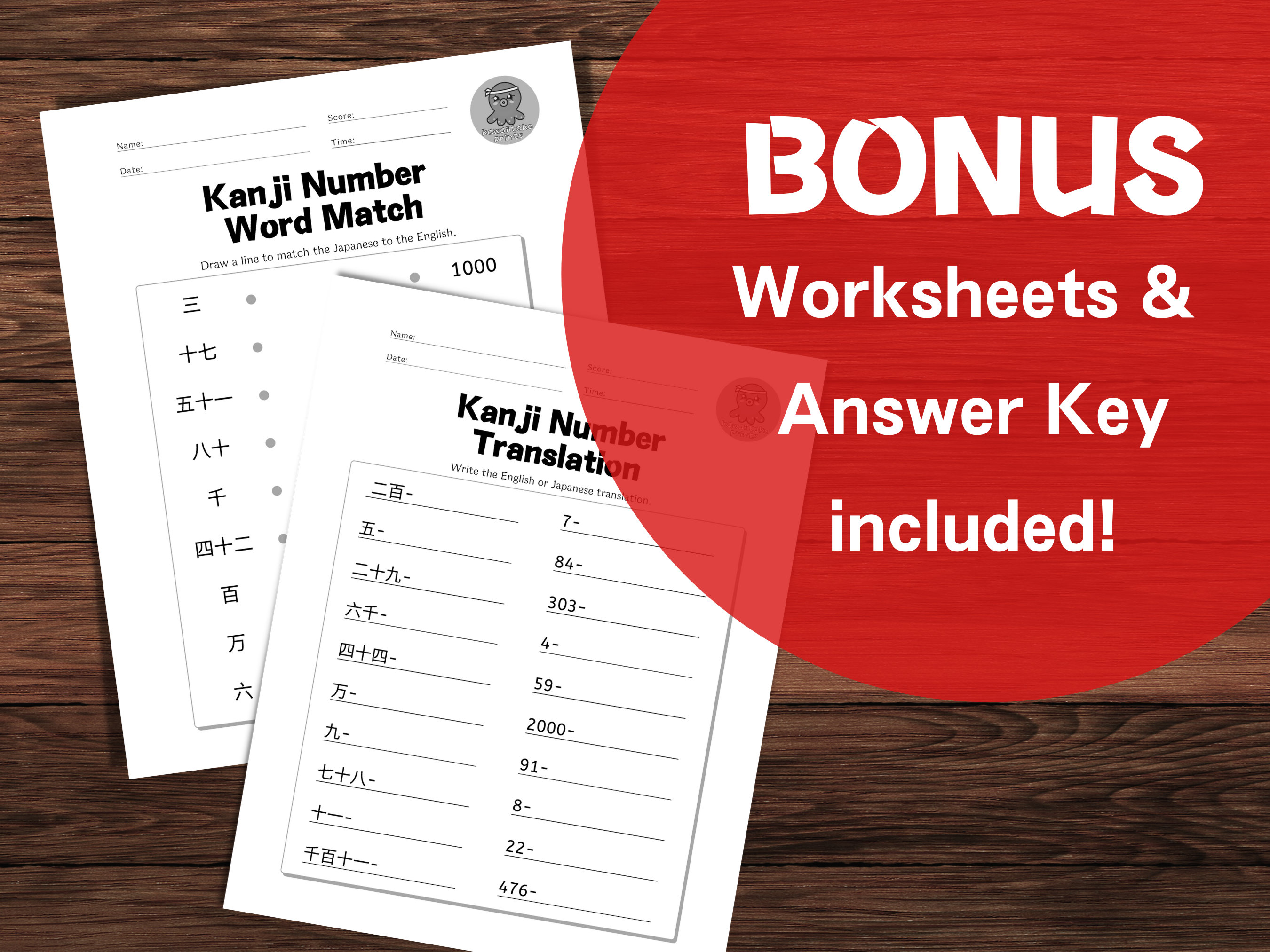 Japanese Kanji Number Flashcards, Printable PDF Numbers, Instant ...