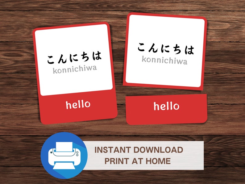 Beginner Japanese Flashcard Set, Learn Japanese Starter Bundle ...