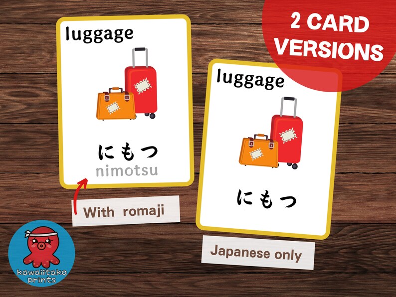 Beginner Japanese Travel Flashcard Set, Learn Japanese Starter Bundle ...