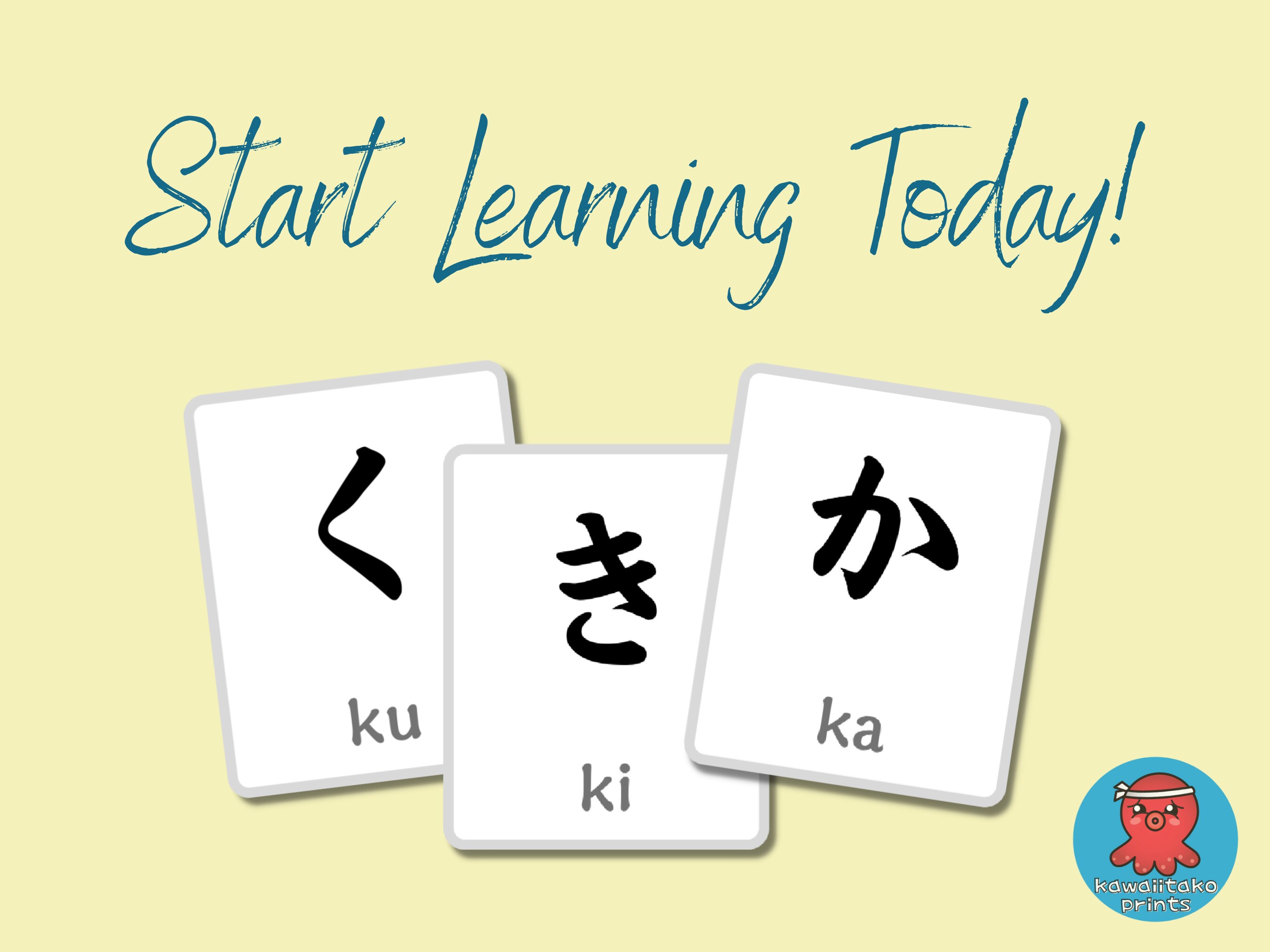 Japanese Hiragana Flashcards, Japanese Language Learning Printable ...