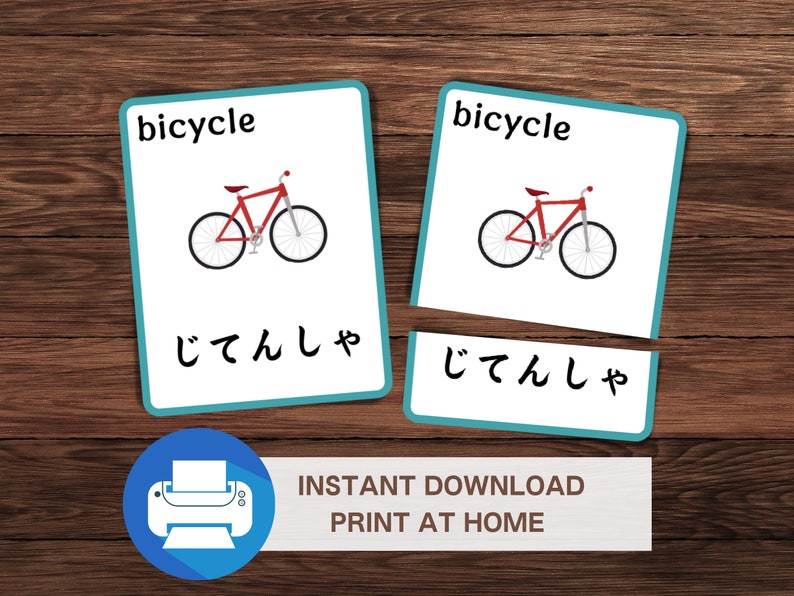 Japanese First Words Flashcards Printable PDF Cards Japanese - Etsy