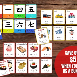 Beginner Japanese Travel Flashcard Set, Learn Japanese Starter Bundle ...