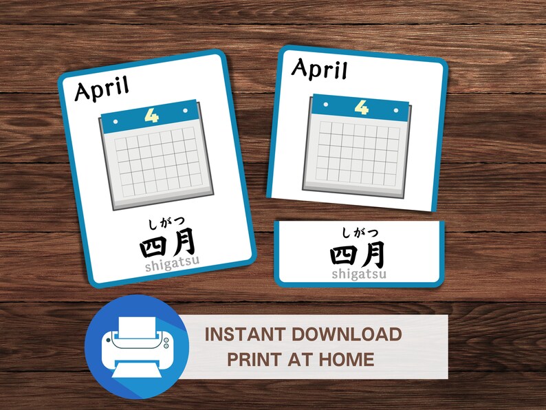 Japanese Kanji Months & Days of the Week Flashcards, Learn Japanese ...