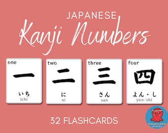 Japanese Kanji Number Flashcards, Printable PDF Numbers, Instant ...