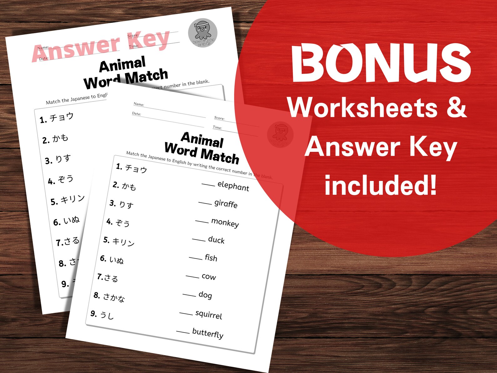 Japanese Animal Flashcards Learn Japanese Printable Japan - Etsy