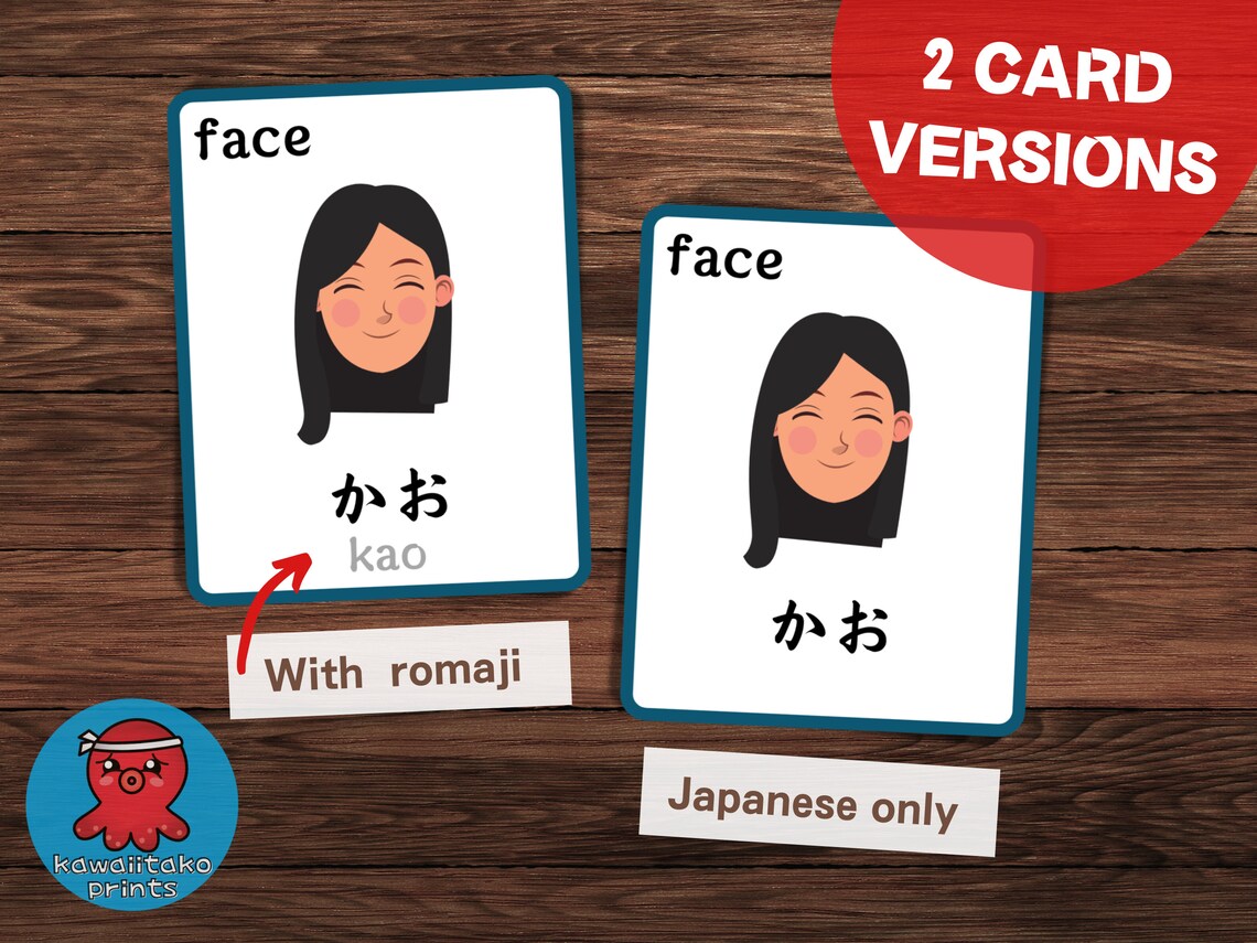 Japanese Body Parts Flashcards, Learn Japanese, Japan Vocabulary ...