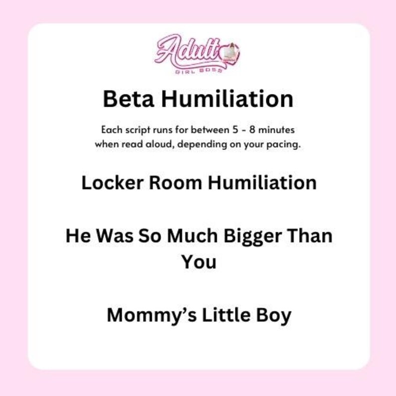 Beta Humiliation Joi Scripts For Adult Content Creators Amplify Your