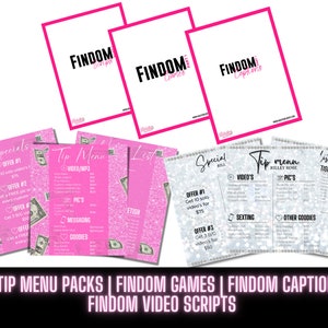 Findom Content Bundle With Captions, Scripts, Tip Menus, Game Ideas for ...