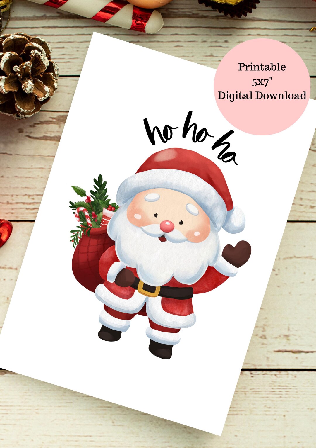 Printable Christmas Cards-5x7” Cards-downloadable Christmas Cards-merry ...