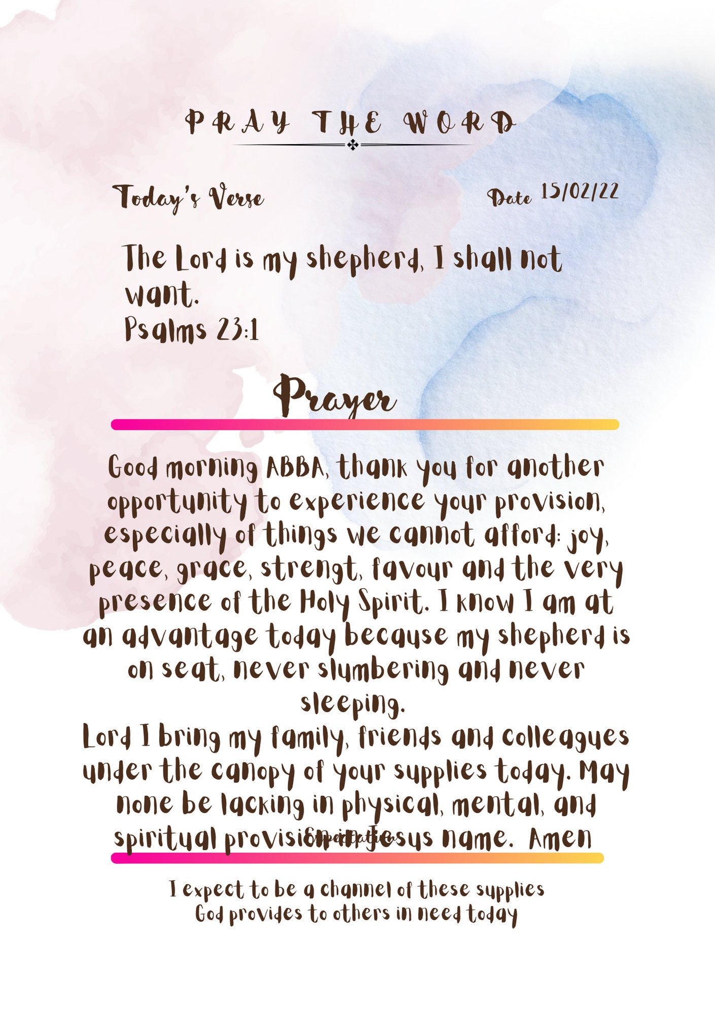 Pray the Word Printable, Minimalist Printable Prayer Notepad, Prayer ...