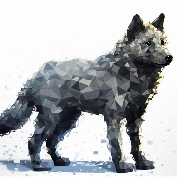 Pixel Wolf - Etsy