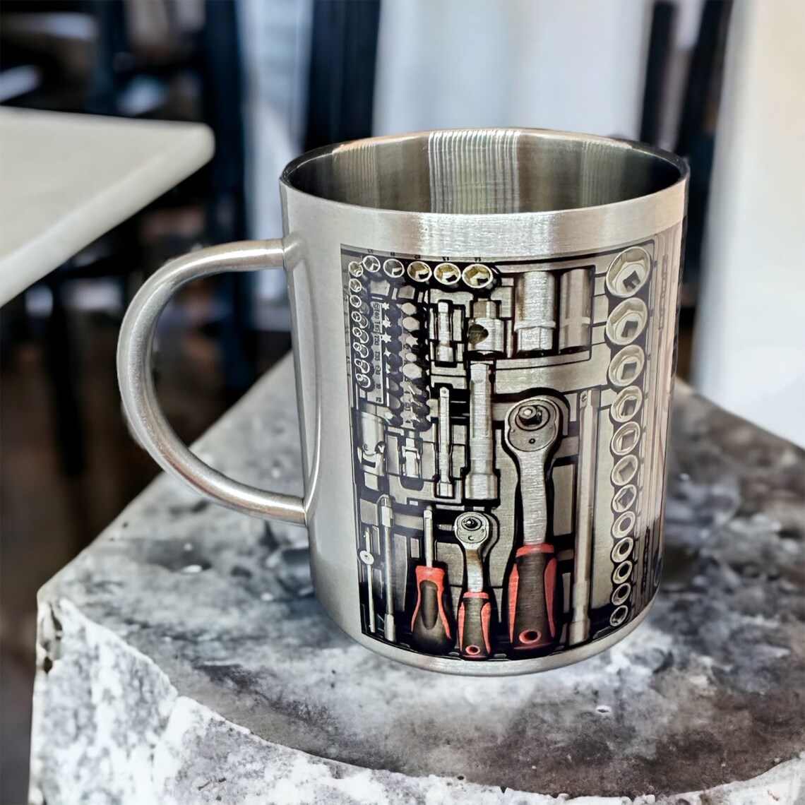 Stainless Steel Mug With a Picture of a Toolbox. Ideal for All ...