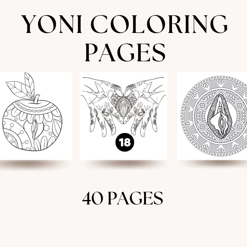 40 Pages Vagina Coloring Book Yoni Coloring Book Adult Coloring Book Etsy