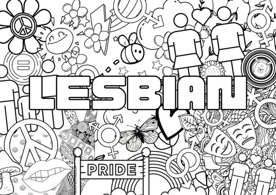 Lesbian LGBTQIA A3 Printable Colouring Page Coloring Page - Etsy