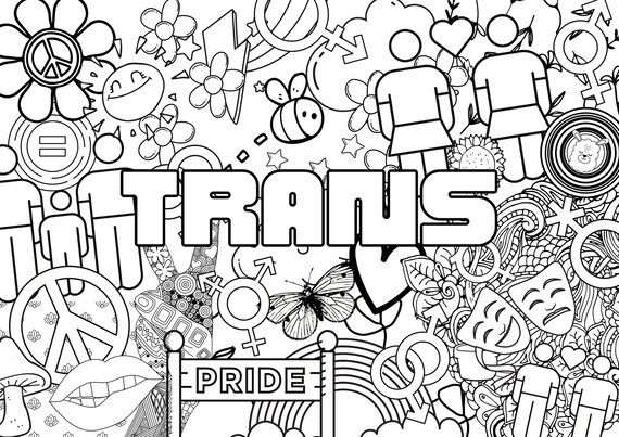 Trans LGBTQIA A3 Printable Colouring Page Coloring Page - Etsy