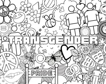 Trans LGBTQIA A3 Printable Colouring Page Coloring Page - Etsy UK