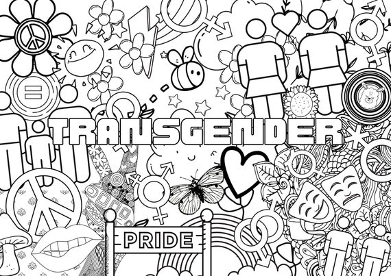 Transgender LGBTQIA A3 Printable Colouring Page Coloring - Etsy