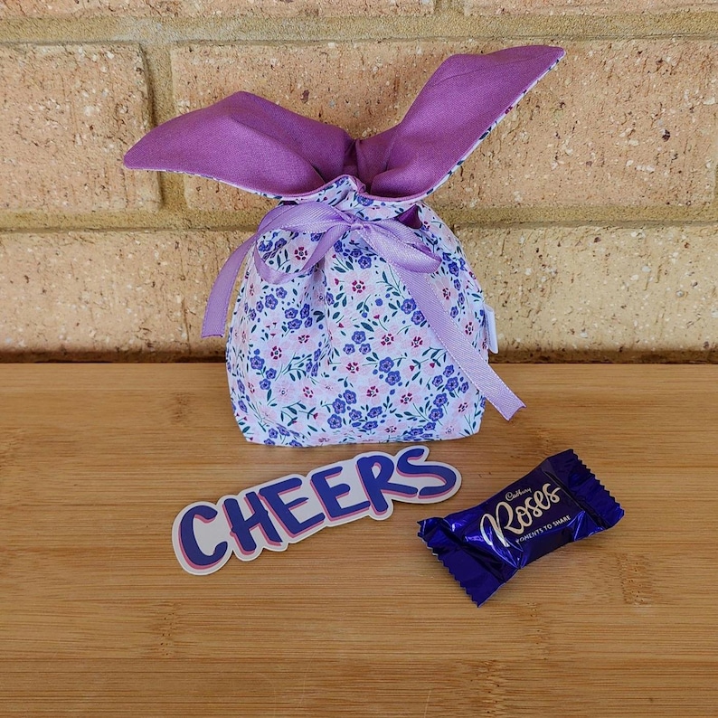 Bunny Ears Gift Bag – Small Liberty Floral Print, Lined Fabric Pouch ...