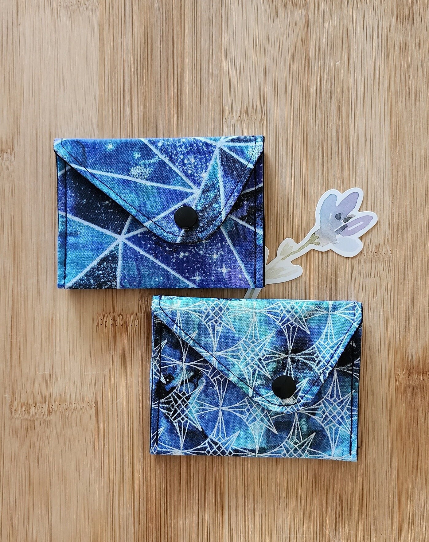 Double Sided Coin Purse & Card Holder With Snap on / Clip on Button ...