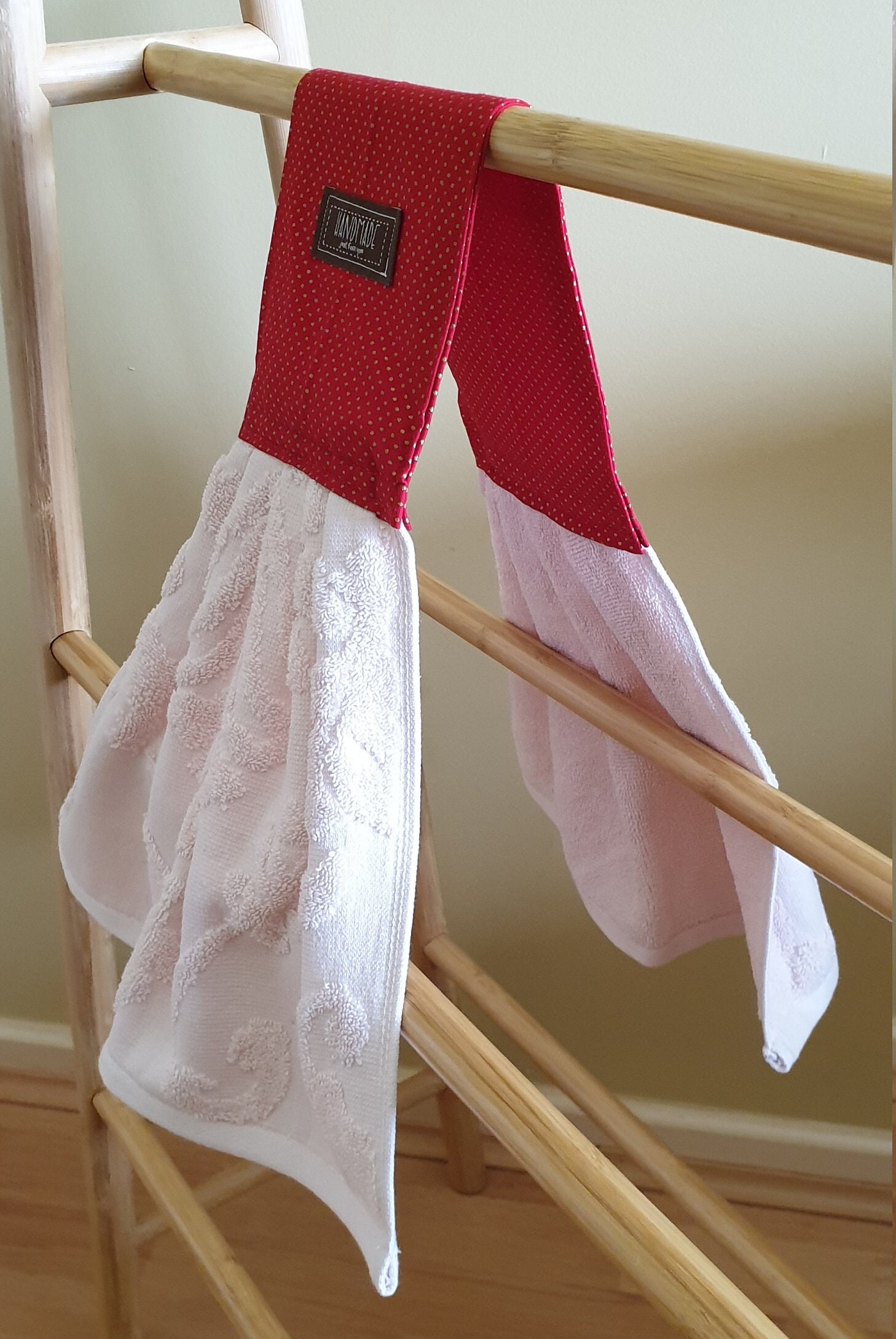 Double Sided Loop Over Cotton Hand Towels in Pink, Blue and Turquoise ...