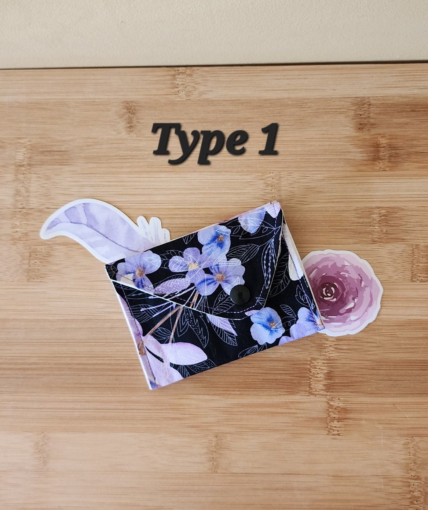 Double Sided Coin Purse & Card Holder With Snap on / Clip on Button ...