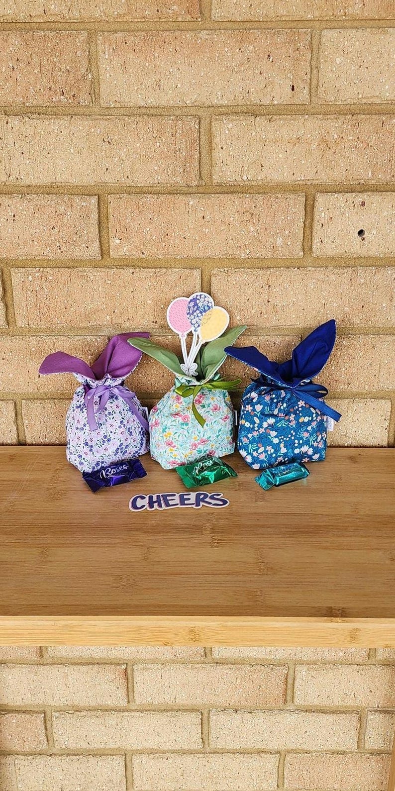 Bunny Ears Gift Bag – Small Liberty Floral Print, Lined Fabric Pouch ...