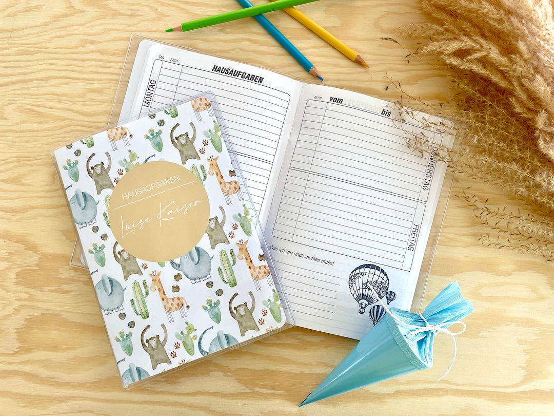 Homework Book Cover Personalized With Name School Enrollment Gift Back ...