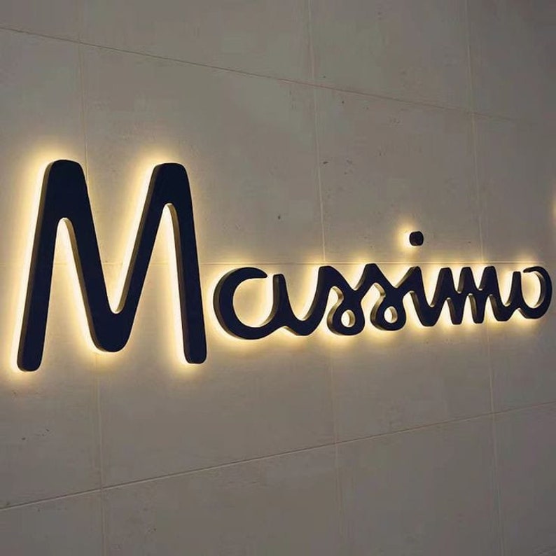 Backlit Sign Reception Logo Reception Sign Halo Lit - Etsy