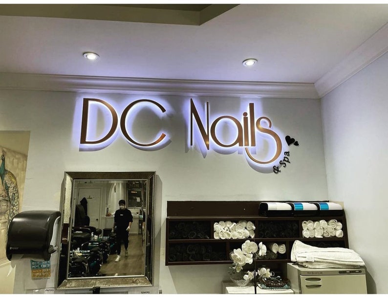 Backlit Sign Reception Logo Reception Sign Halo Lit - Etsy