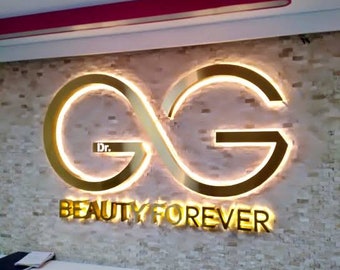 Backlit Gold Sign - Etsy