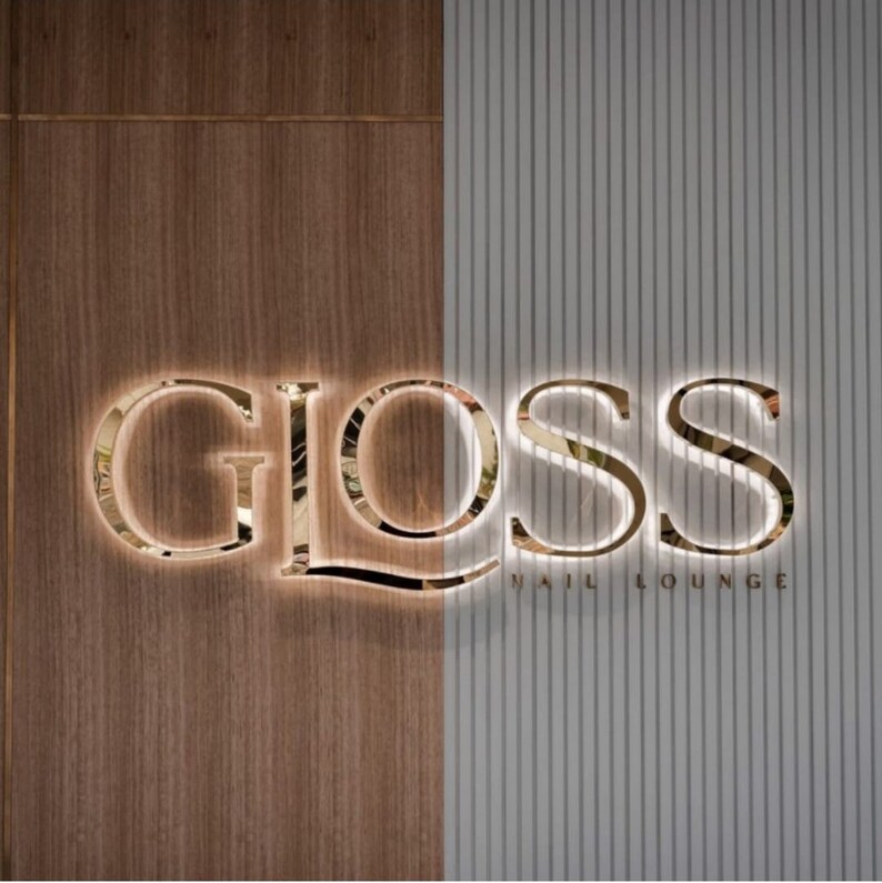 Backlit Sign Reception Logo Reception Sign Halo Lit - Etsy