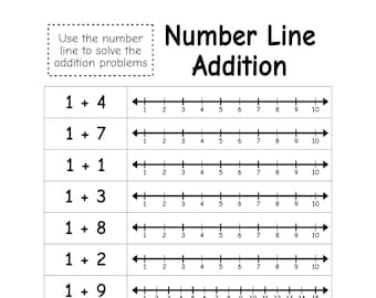 Addition Worksheets Number Line Addition for First Grade - Etsy