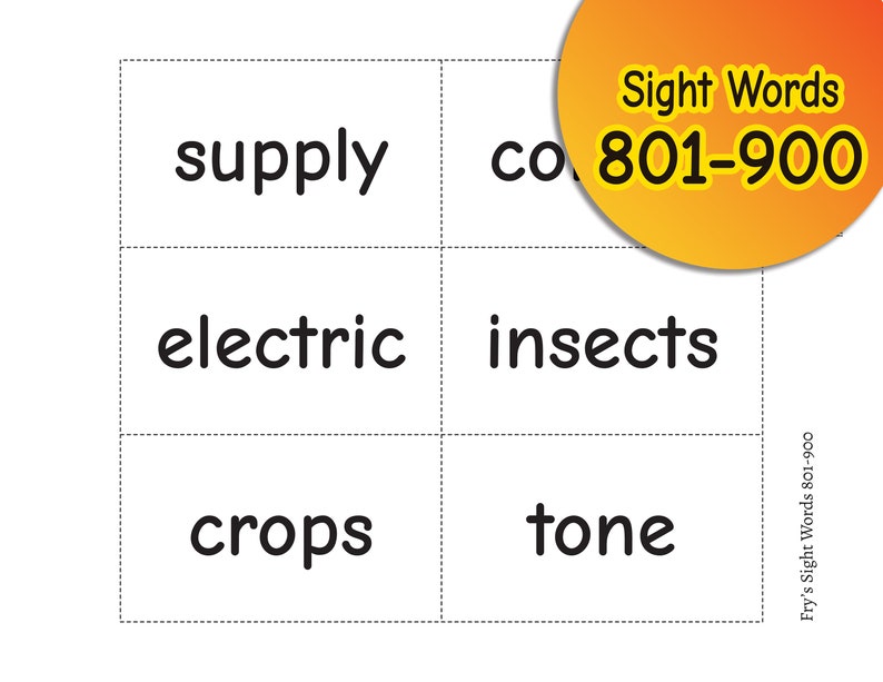 Fry Words Sight Words 601-1000 Combo Pack Flash Cards - Etsy