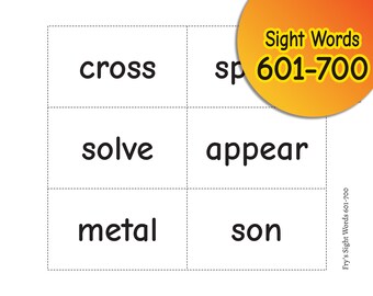 Fry Sight Words | Etsy