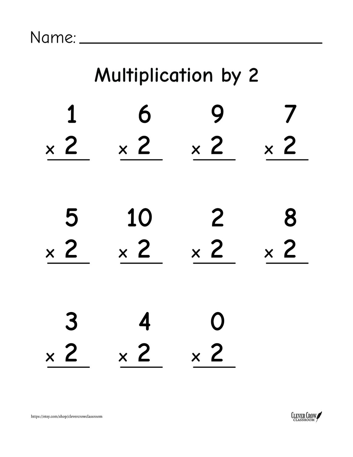 Multiplication Worksheets: Numbers 1-10, 1st-3rd Grade (digital ...