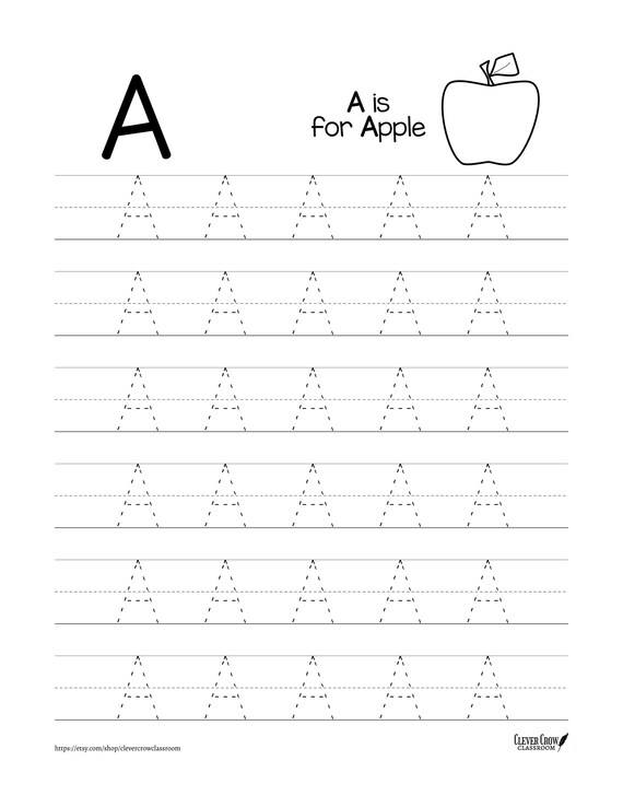 Alphabet Tracing Worksheets 26 Printable Uppercase - Etsy