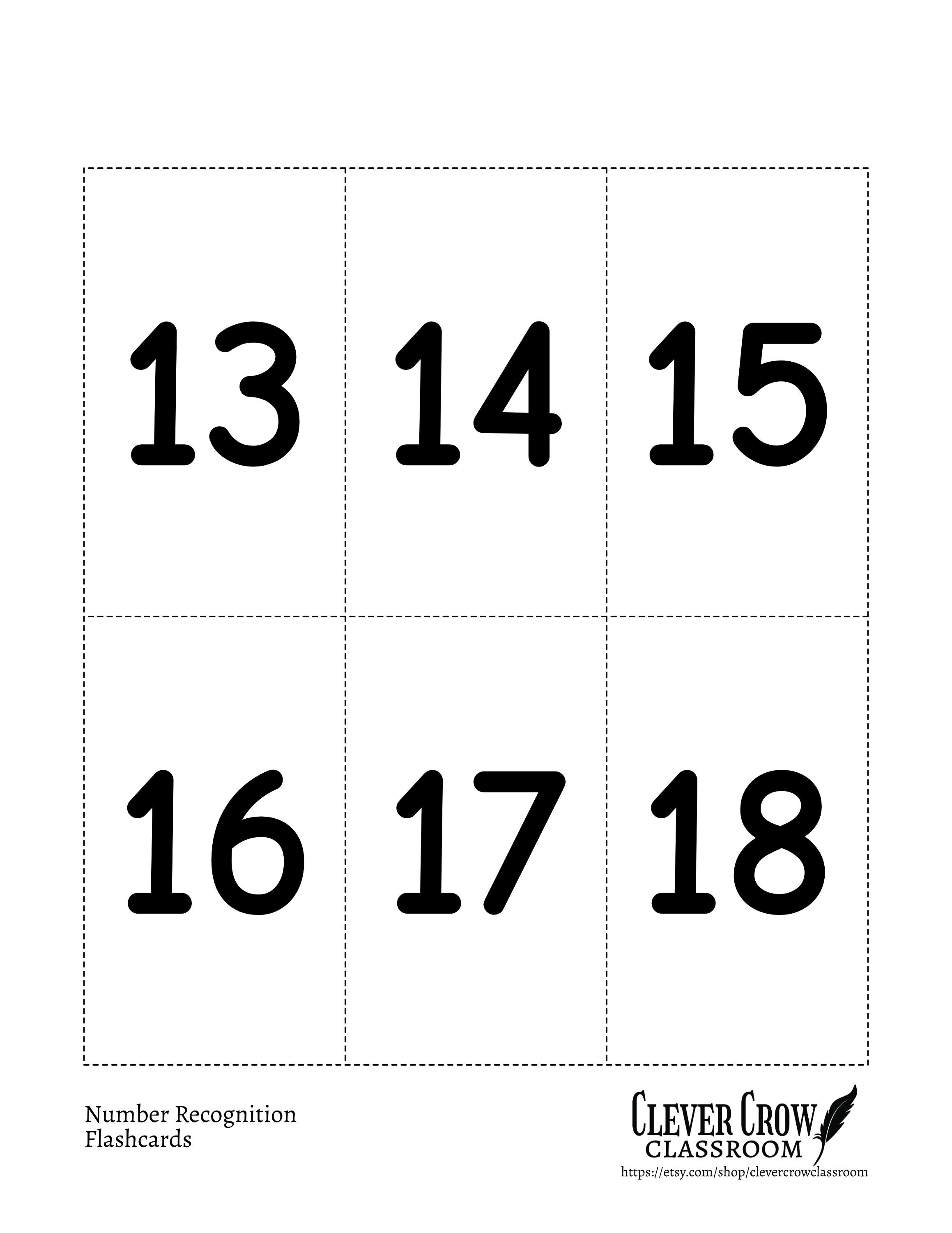 Number Flash Cards, 100 Printable Numbers 1-100 Flashcards, Preschool ...