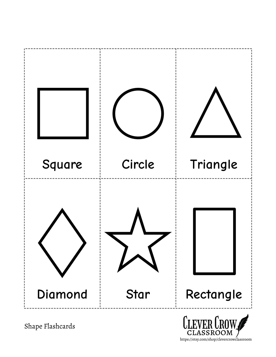 Shape Flashcards, 24 Printable Flashcards, Labeled and Unlableled ...