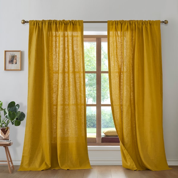 Yellow Curtains - Etsy