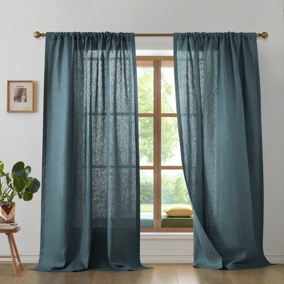 Pure Luxury Linen Window Panels 100% European Flax Semi Sheer - Etsy