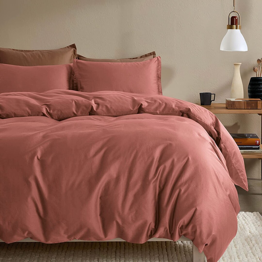 Solid Color Pure Cotton Duvet Cover Luxury Bedding Set High Thread ...