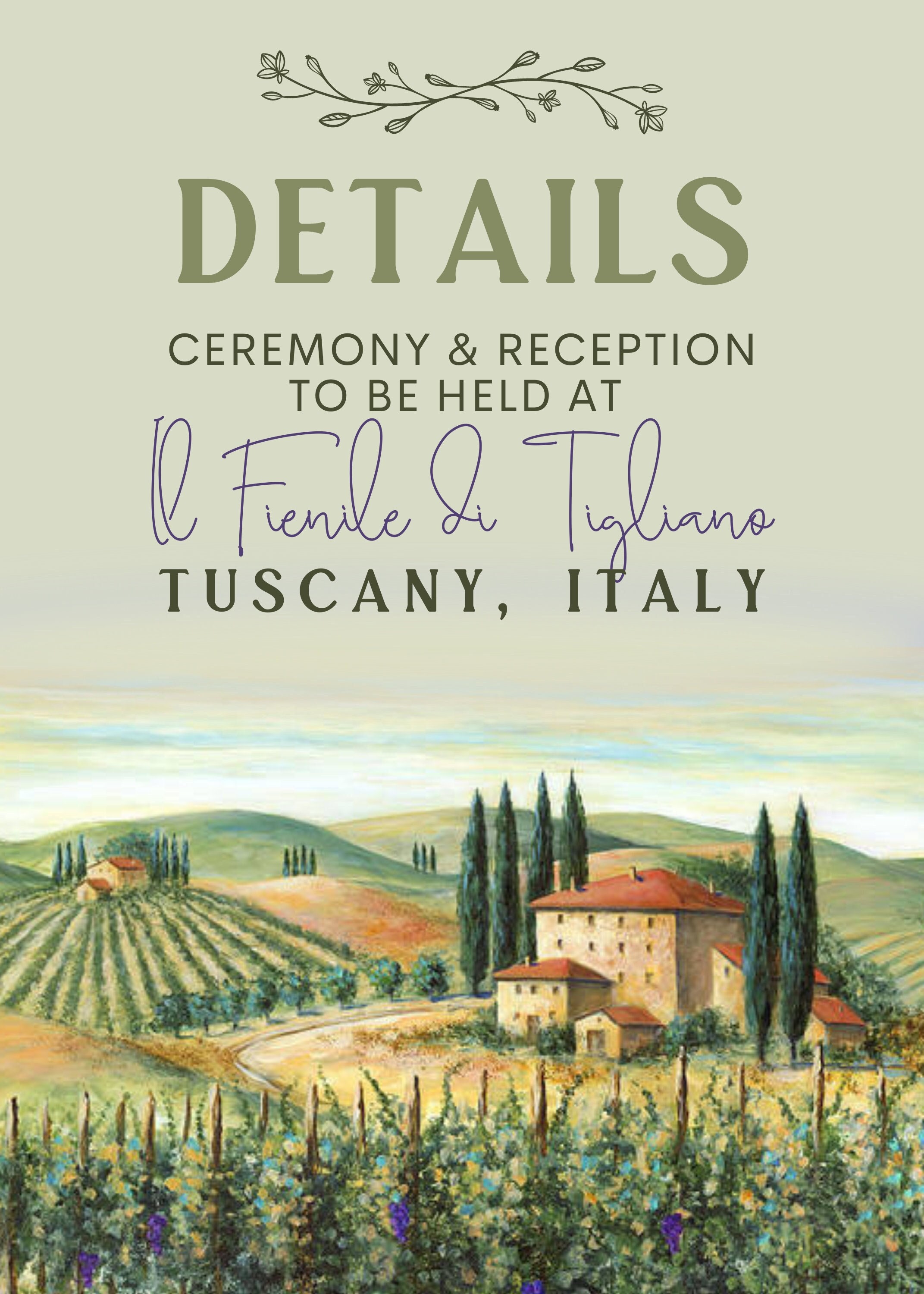 Timeless Tuscan Wedding Invitation - Etsy
