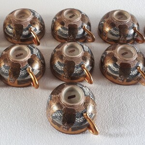 Vintage Japanese Satsuma Porcelain Tea Set Dragonware 11 People Meiji ...