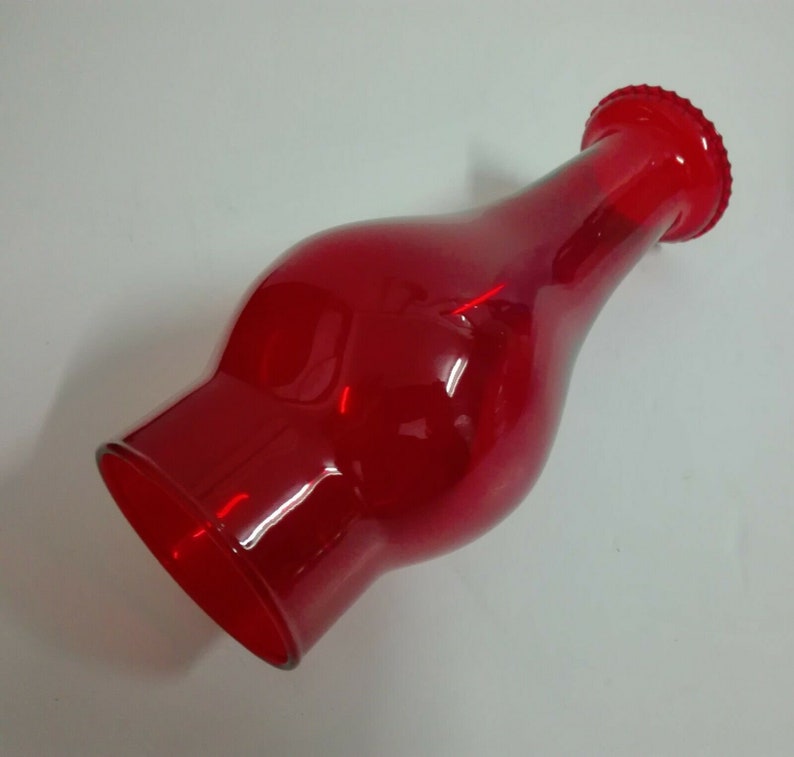 Ruby Red Beaded Top Glass Chimney for Kerosene Oil Lamps - 8 1/4" X 2 5 ...