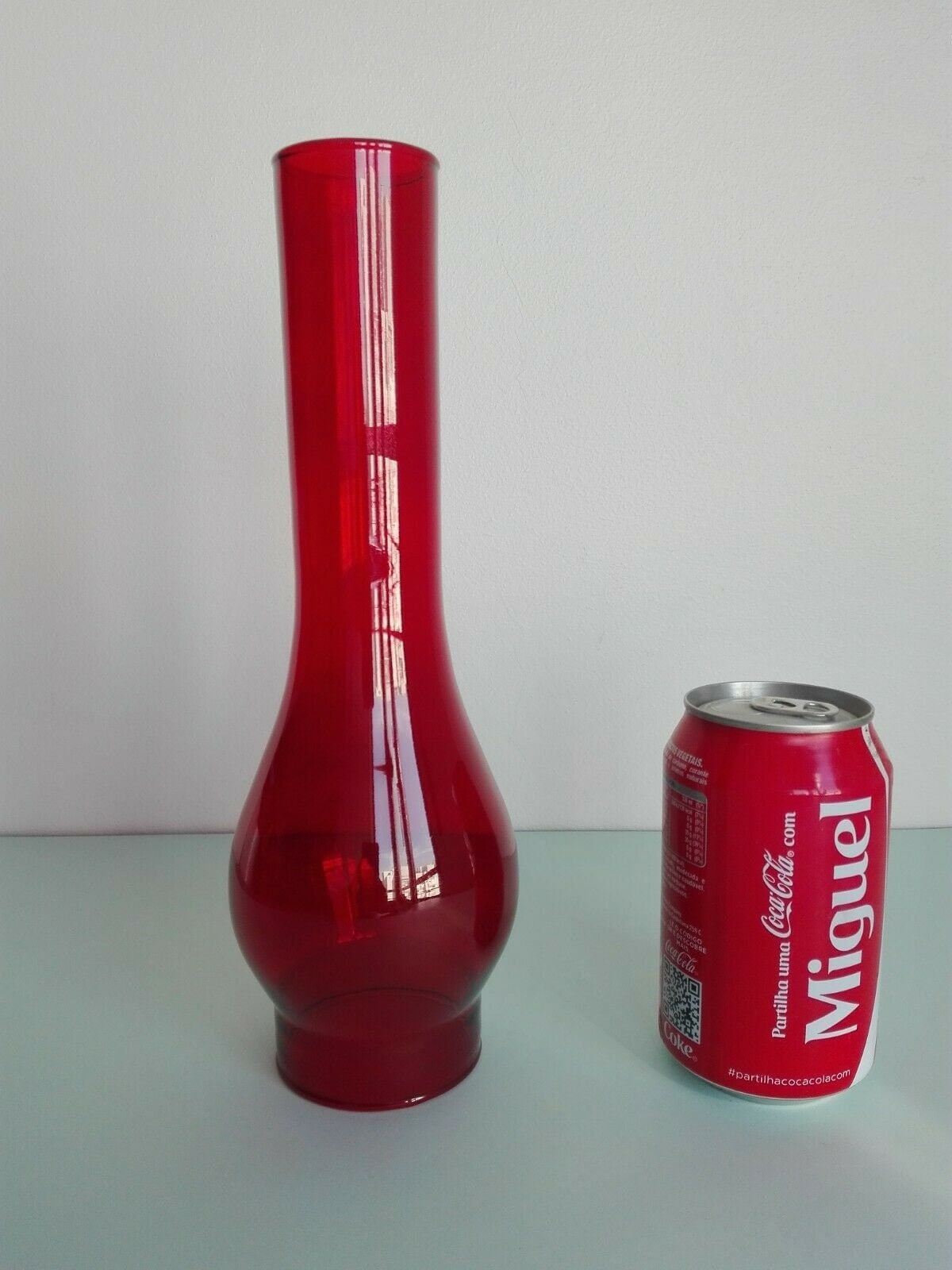 Ruby Red Vienna Glass Chimney for Kerosene Oil Lamps - 10 15/64" X 2 31 ...